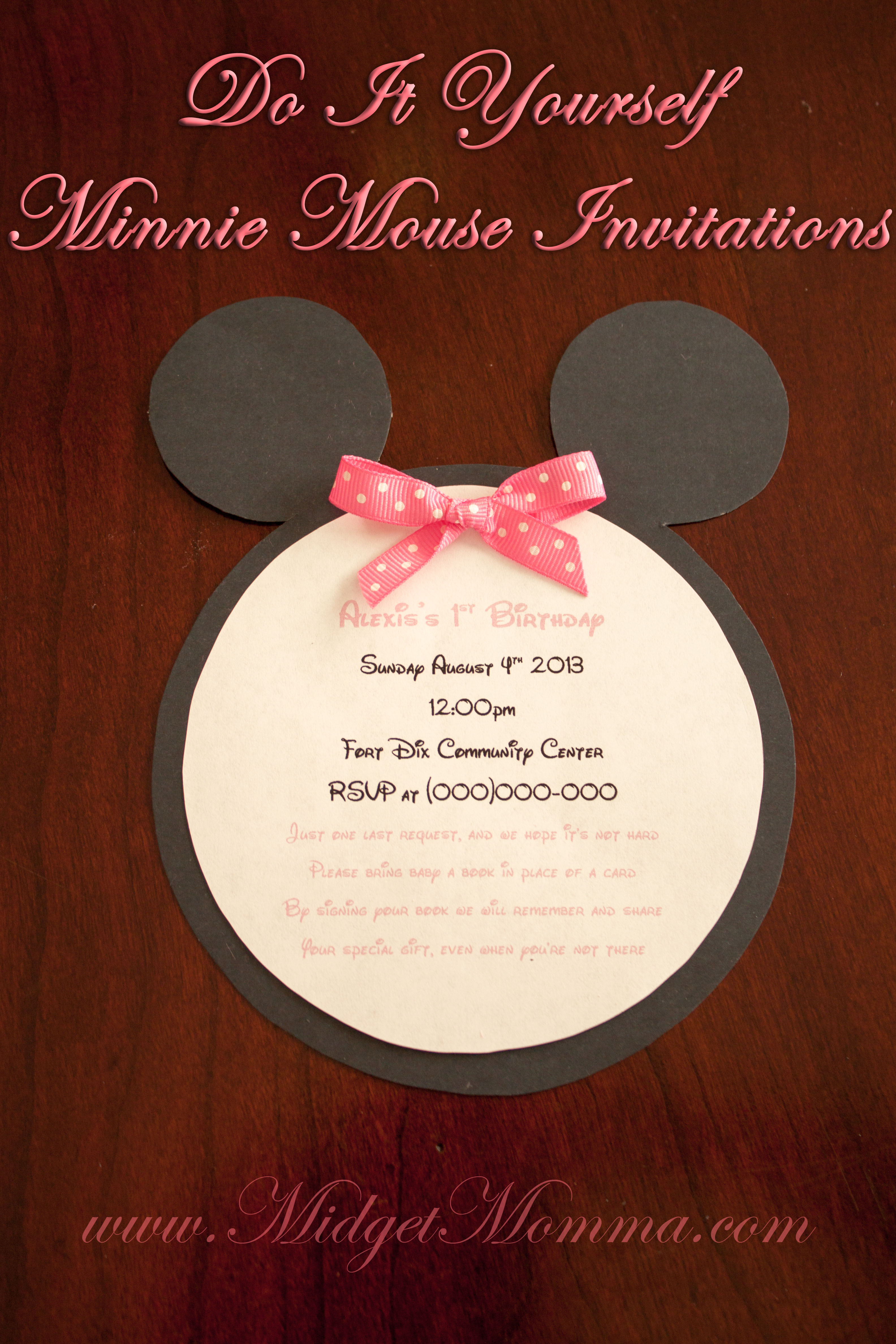 Do It Yourself Minnie Mouse Invitations