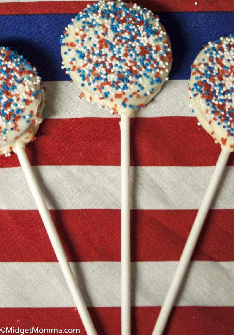Red White and Blue Chocolate Covered Oreos - 4th Of July Oreos