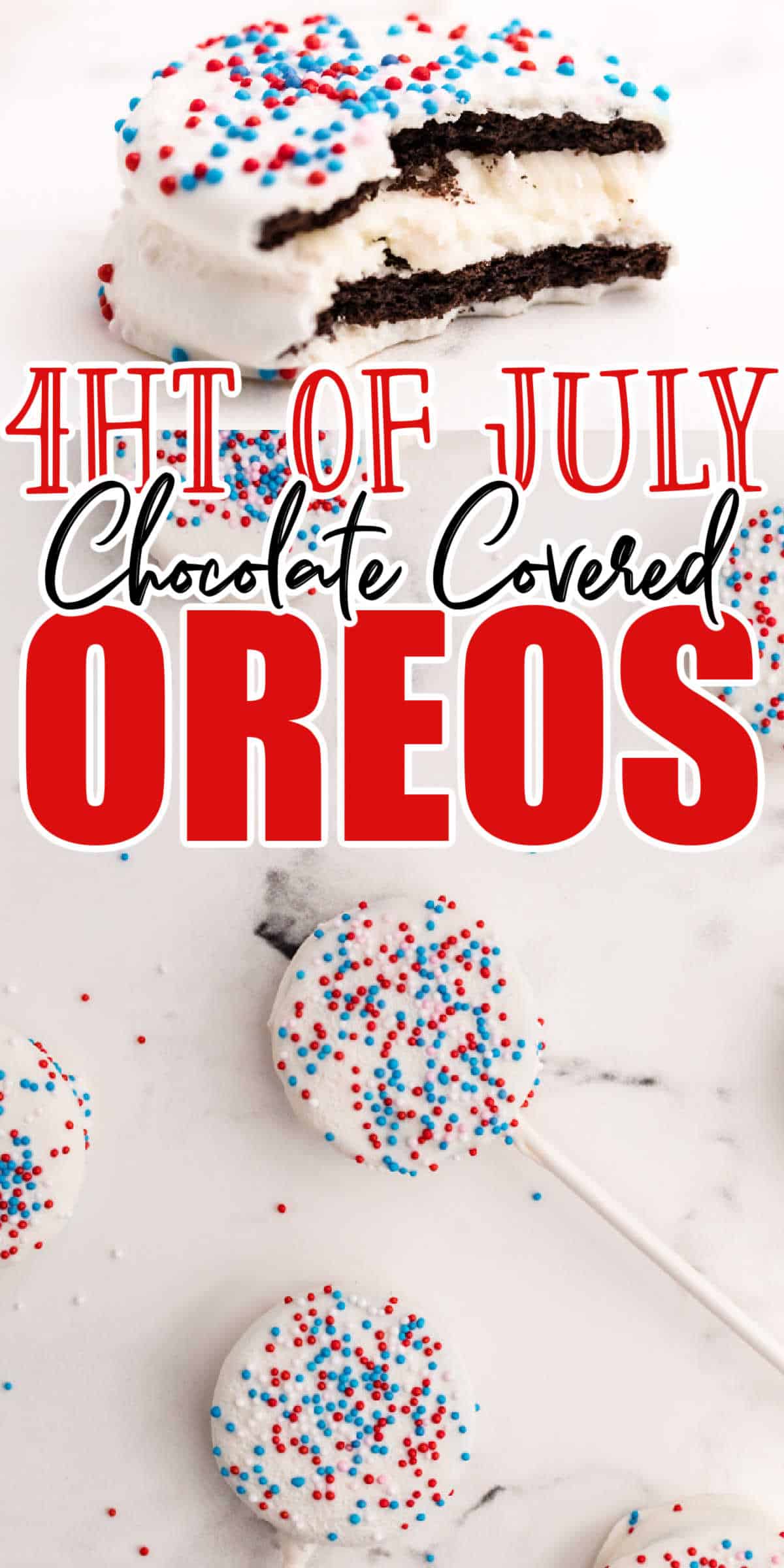 Red White and Blue Chocolate Covered Oreos - 4th Of July Oreos