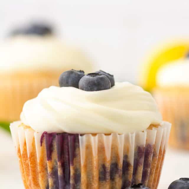 Homemade Blueberry Cupcakes Made With Fresh Blueberries