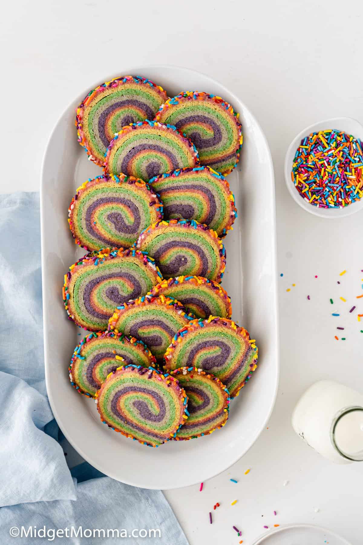 Rainbow Pinwheel Sugar Cookies