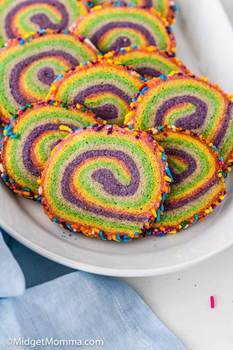 Rainbow Pinwheel Cookies Recipe (Rainbow Swirl Sugar Cookies)