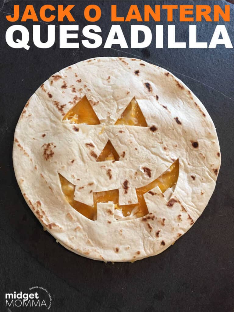 Jack O Lantern Quesadillas - Easy Halloween Lunch