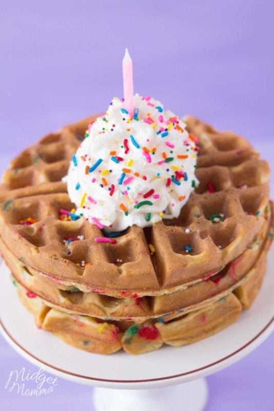 Funfetti Birthday Cake Waffles