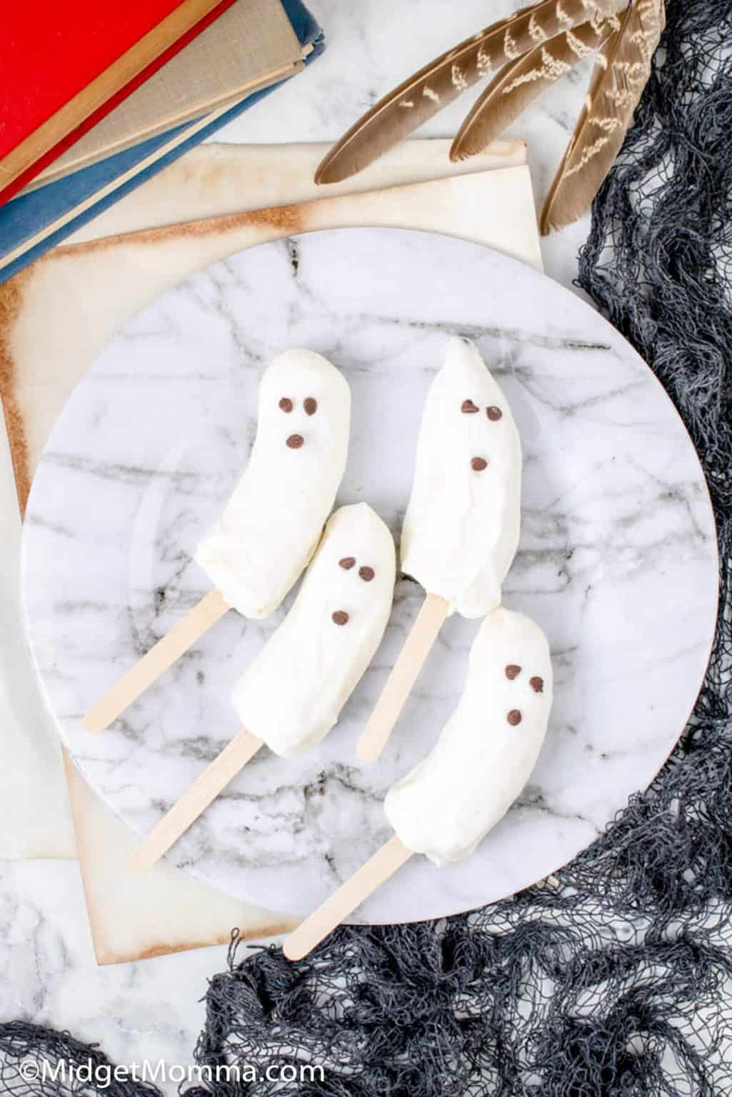 Yogurt Banana Ghost Pops Healthy Halloween Snack