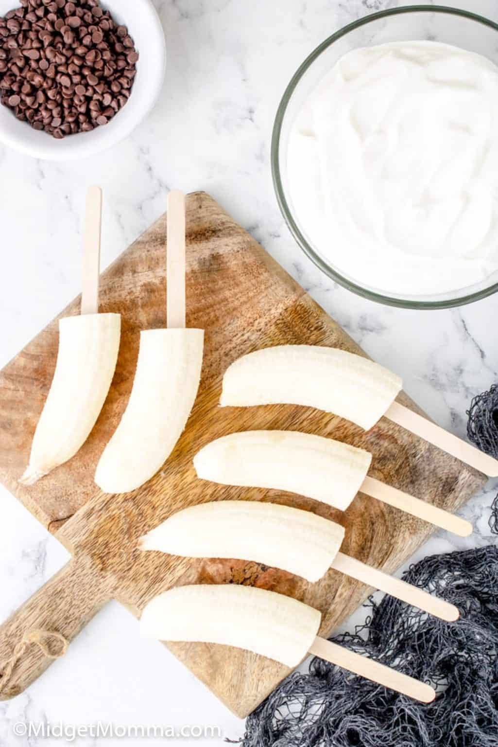 Yogurt Banana Ghost Pops Healthy Halloween Snack