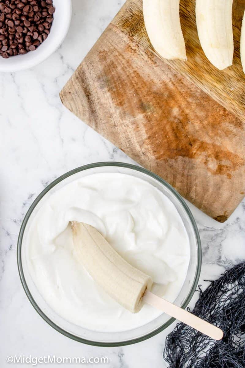 Yogurt Banana Ghost Pops Healthy Halloween Snack
