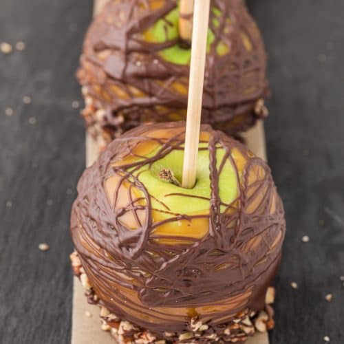 Caramel Turtle Apple with homemade caramel