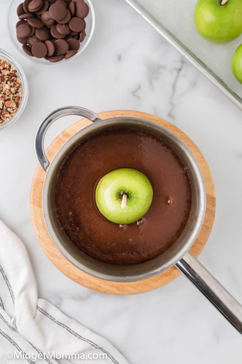 Caramel Turtle Apple with homemade caramel
