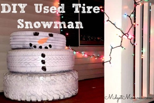 DIY Used Tire Snowman