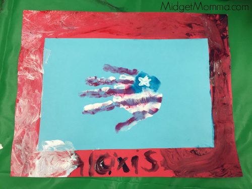 Flag Hand Print Craft Made with Kids Hands • MidgetMomma