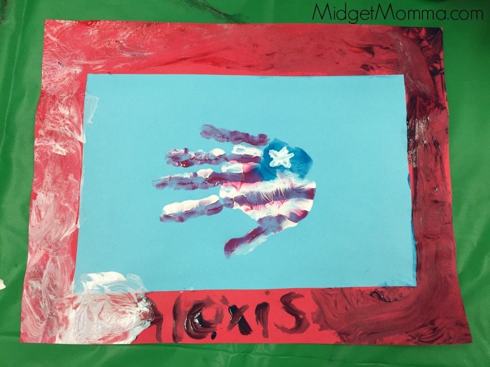 Flag Hand Print Craft Made with Kids Hands • MidgetMomma