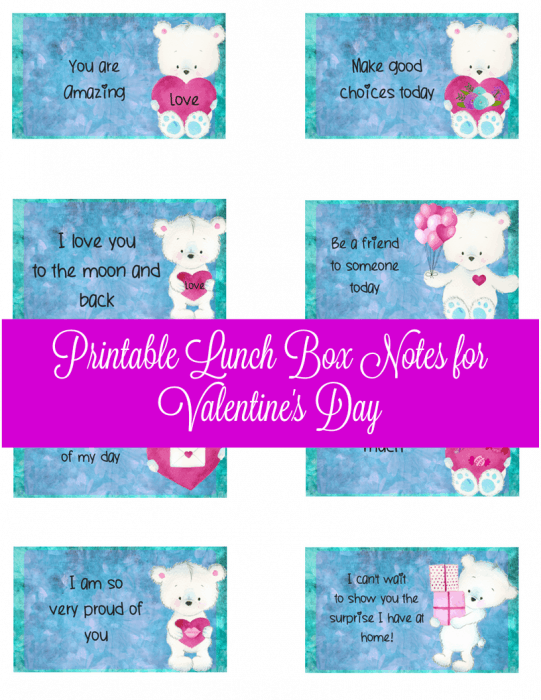 Printable Valentine's Day Lunch Box Notes • MidgetMomma