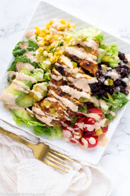 Chicken Taco Salad with Chili Lime Chicken & Homemade Salad Dressing