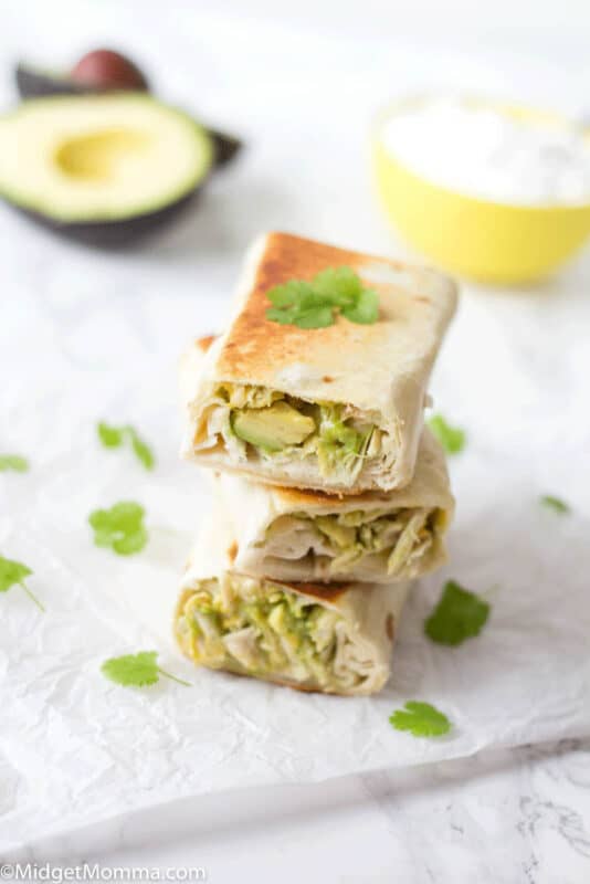Easy Chicken Avocado Burrito Recipe • MidgetMomma