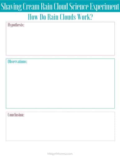 Shaving Cream Rain Cloud Science Experiment (With Printable!)