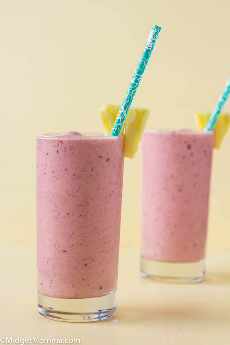 Mango Strawberry Pineapple Tropical Smoothie Recipe • MidgetMomma