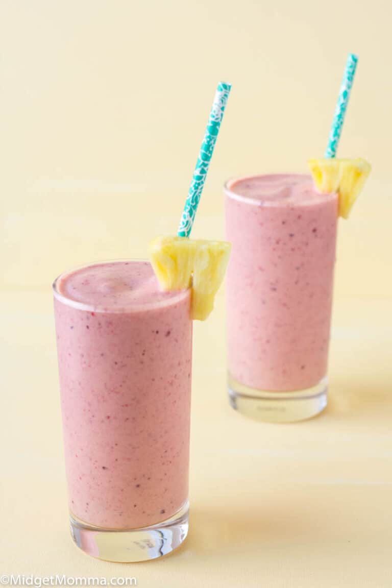 Mango Strawberry Pineapple Tropical Smoothie Recipe • MidgetMomma