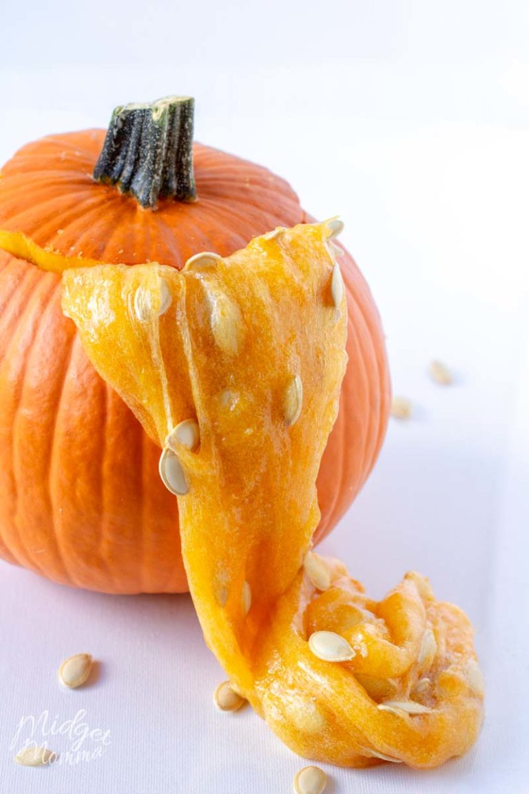 Pumpkin Slime - How to Make Slime with a Real Pumpkin • MidgetMomma