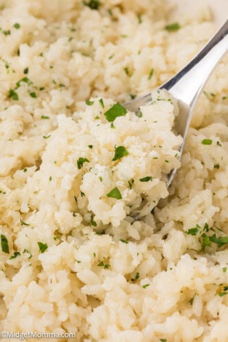 Creamy Garlic Parmesan Rice Recipe • MidgetMomma