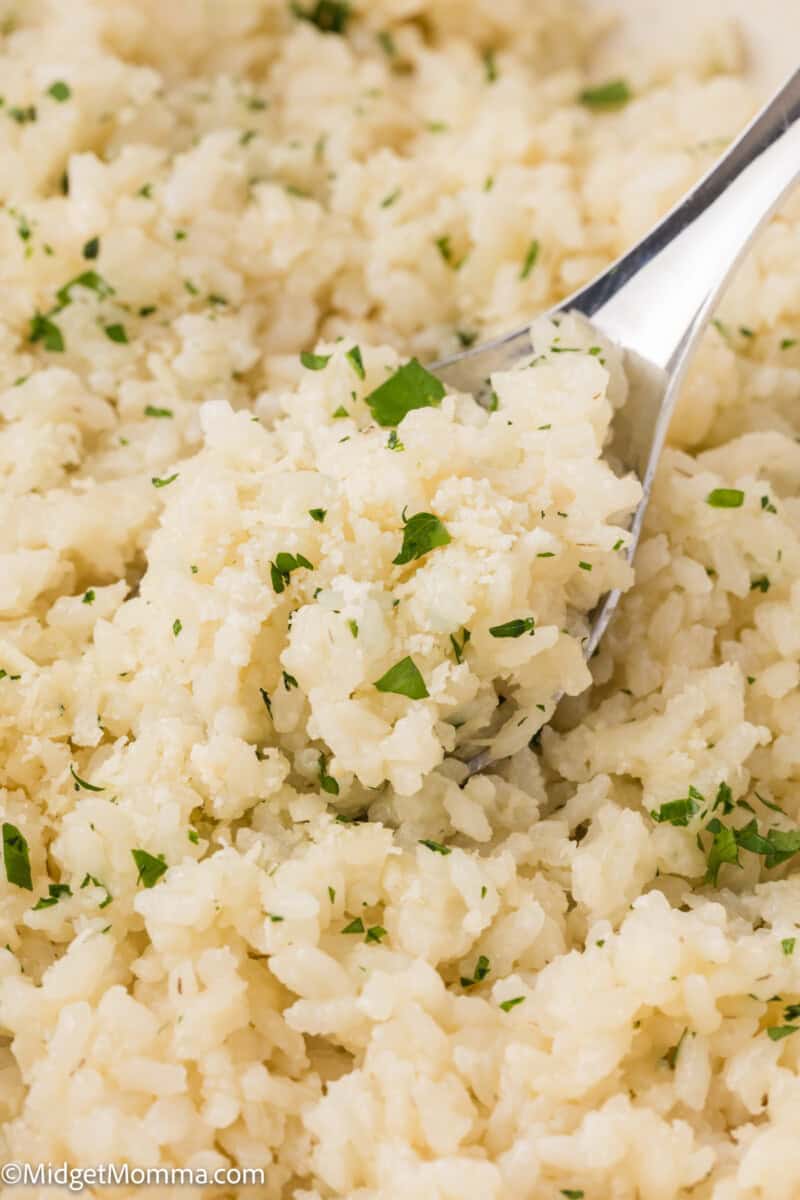 Creamy Garlic Parmesan Rice Recipe • MidgetMomma