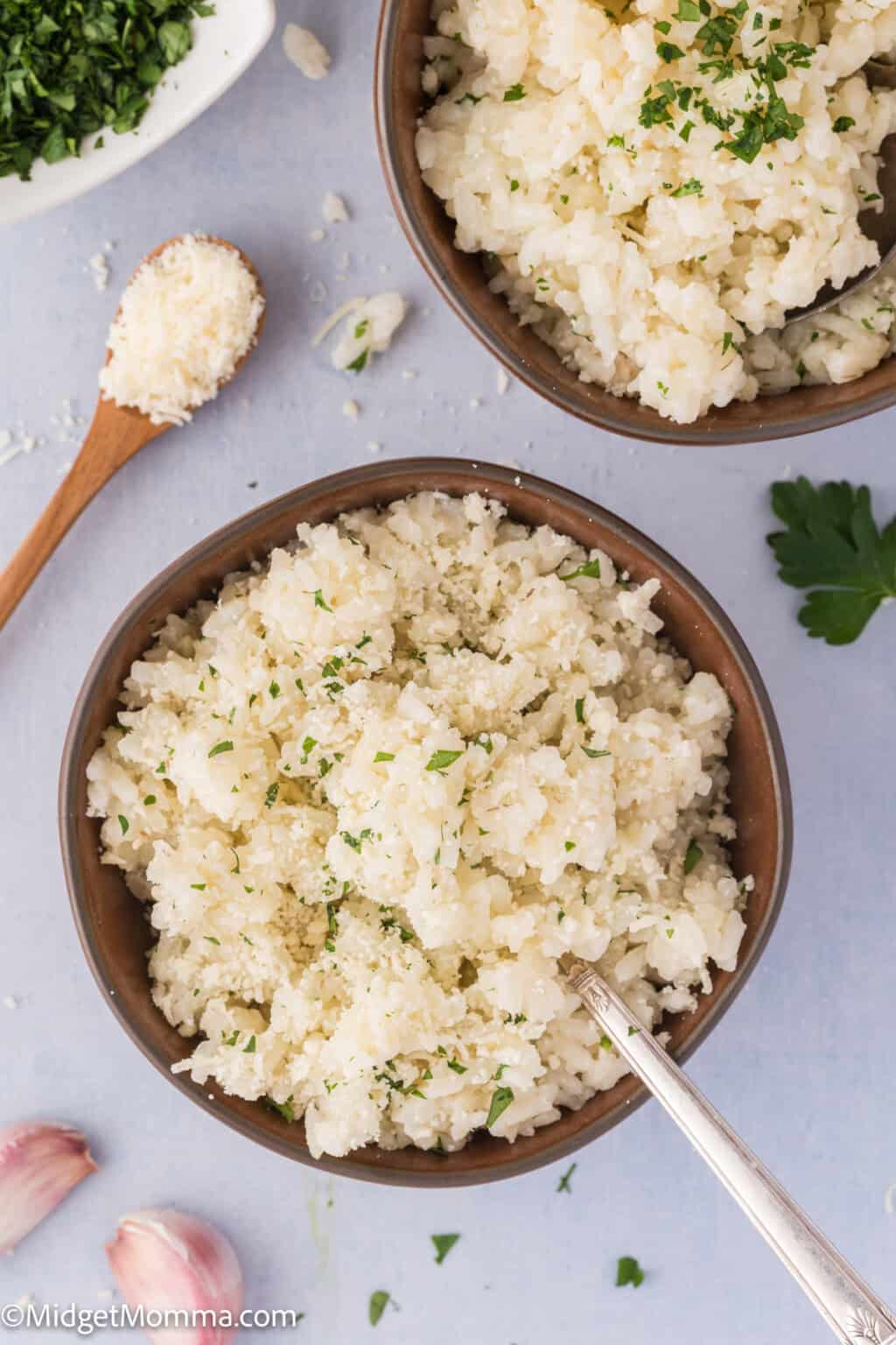 Creamy Garlic Parmesan Rice Recipe • MidgetMomma