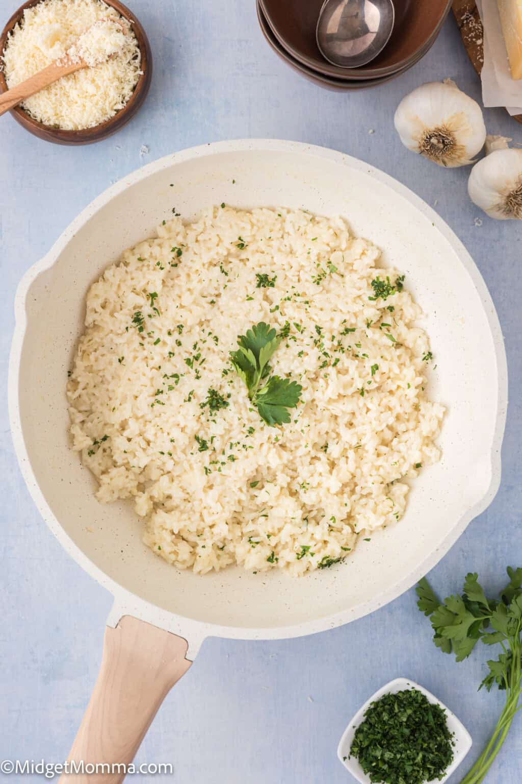 Creamy Garlic Parmesan Rice Recipe • MidgetMomma