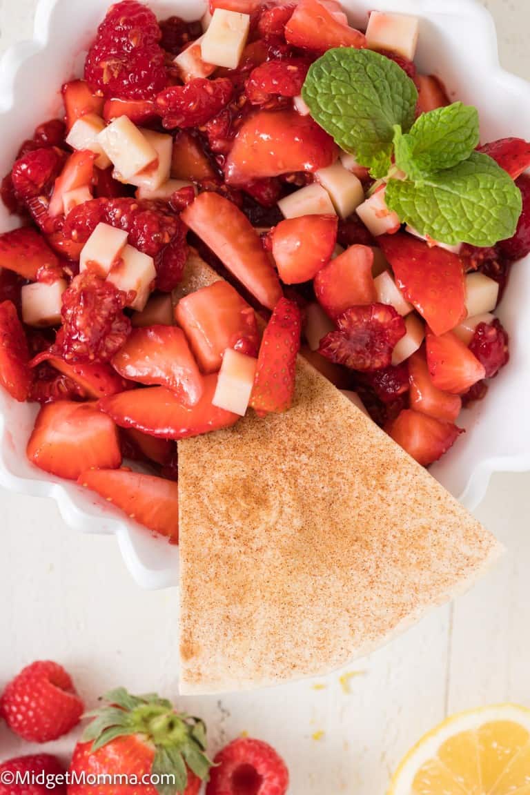 Strawberry Fruit Salsa Recipe with Raspberries • MidgetMomma