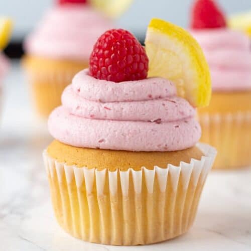 Lemon Raspberry Cupcakes Recipe • MidgetMomma
