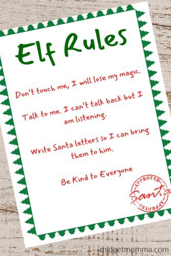 Elf on the Shelf Rules + FREE Printable! • MidgetMomma