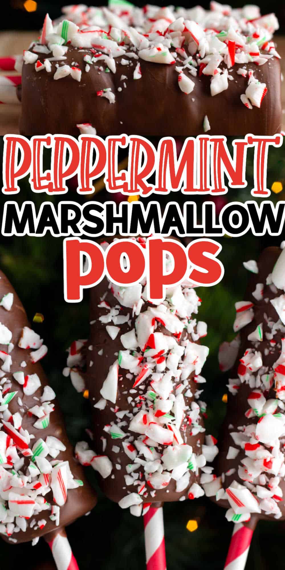 Peppermint Chocolate Covered Marshmallow Pops