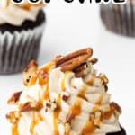 Chocolate Caramel Turtle Cupcakes • MidgetMomma