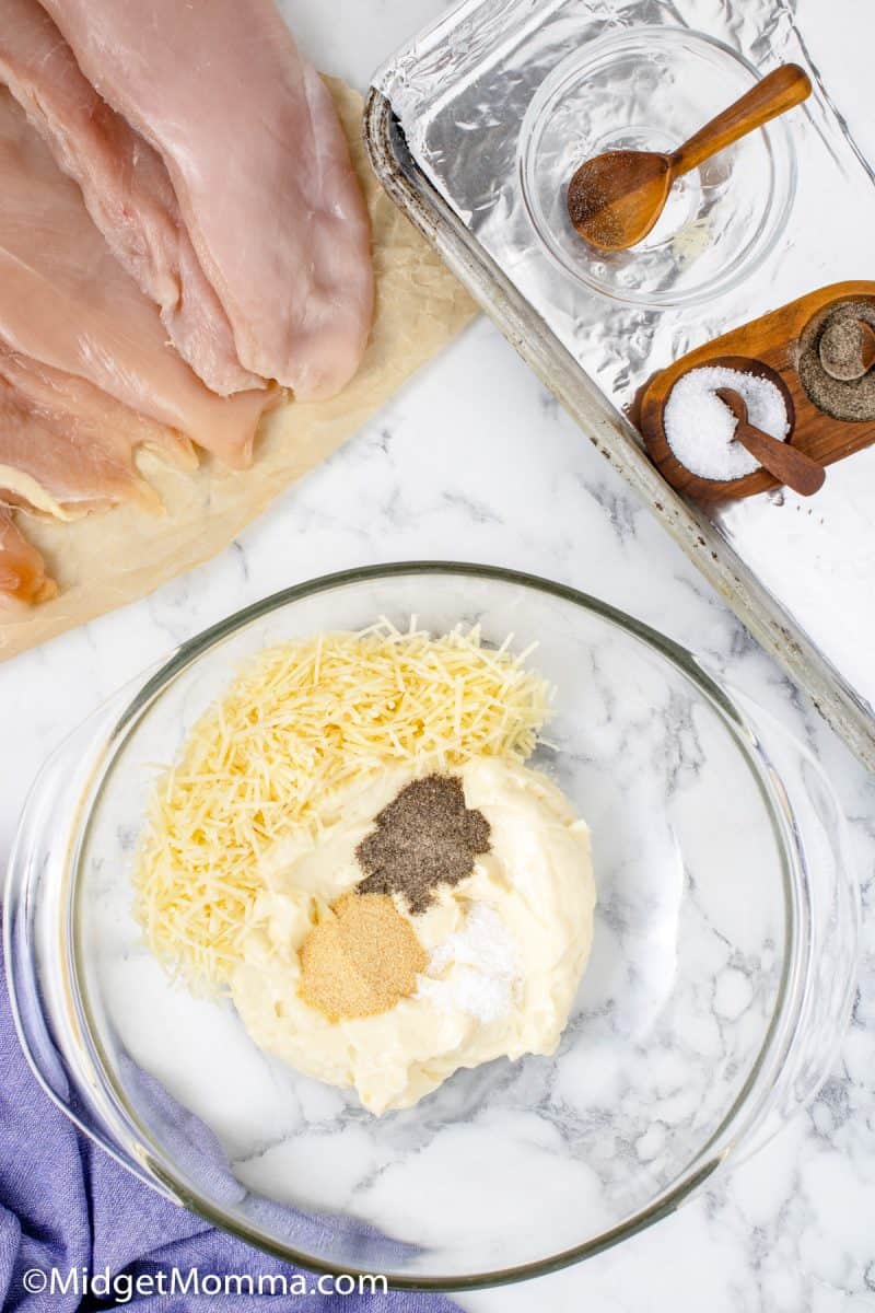 Oven Baked Garlic Parmesan Crusted Chicken • MidgetMomma