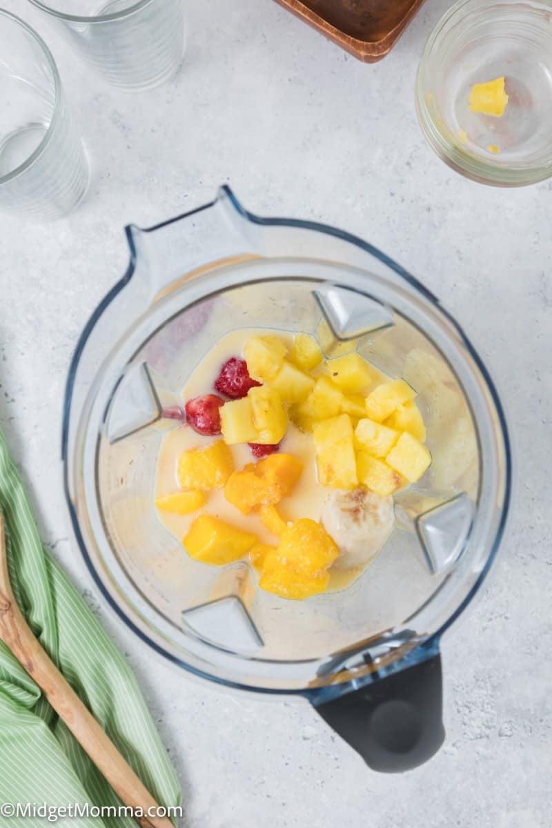 Tropical Mango Pineapple Fruit Smoothie Recipe • MidgetMomma