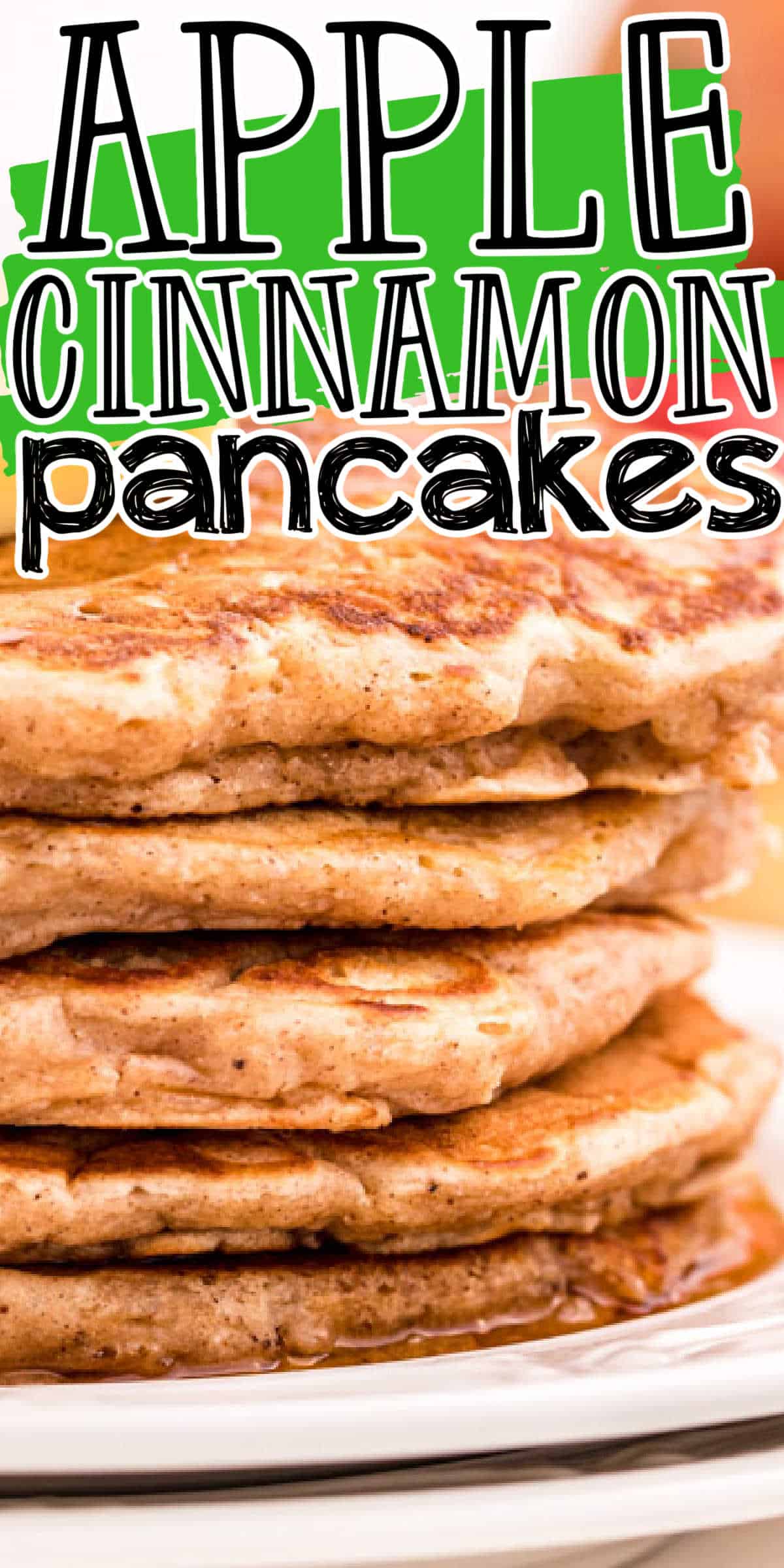 Fluffy Apple Cinnamon Pancakes • MidgetMomma.com