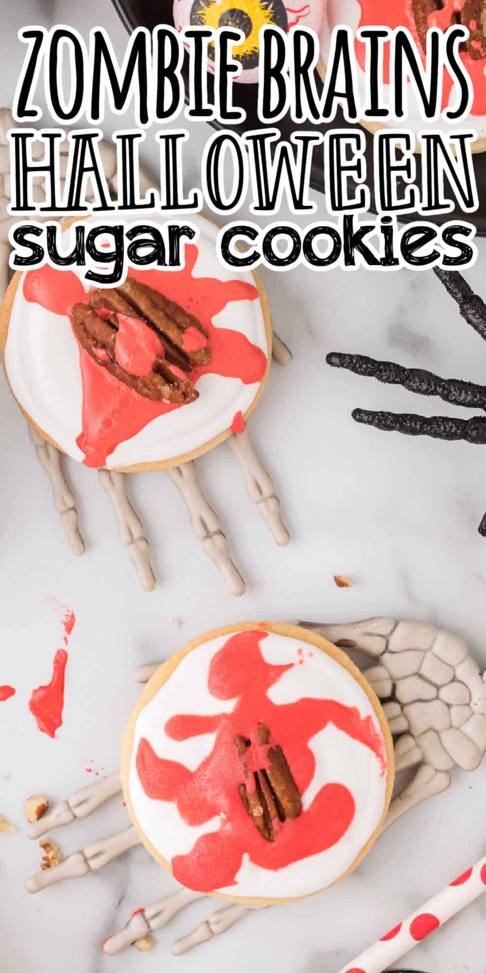 Zombie Brain Halloween Sugar Cookies • MidgetMomma