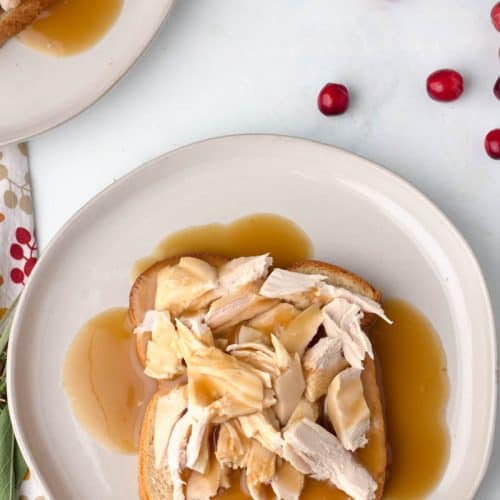 Hot Turkey Sandwich (Open Faced Turkey Sandwich) • MidgetMomma