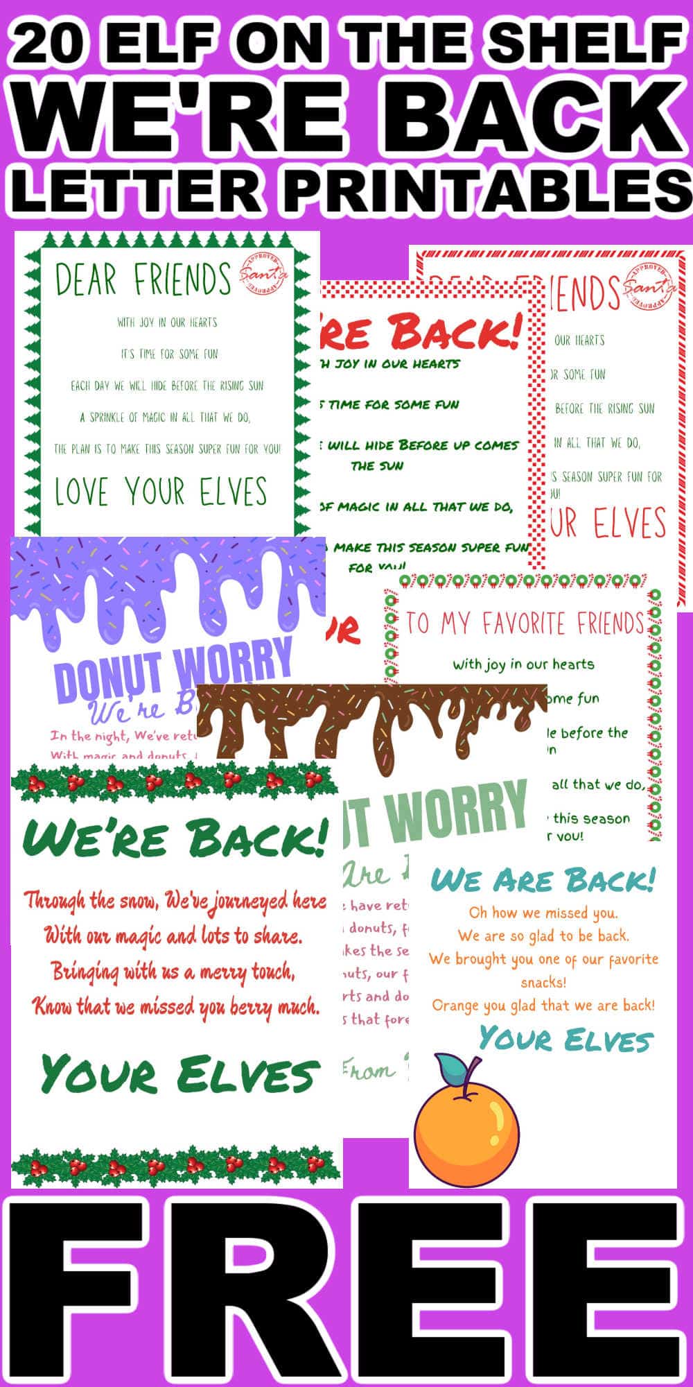 21 FREE "We Are Back" Elf on the Shelf Arrival Letters Printables ...