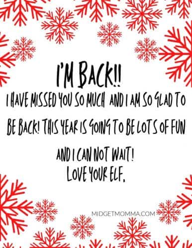 20 FREE I'm Back Elf on the Shelf Arrival Letter Printables 20 FREE I'm Back Elf on the Shelf Arrival Letter Printables