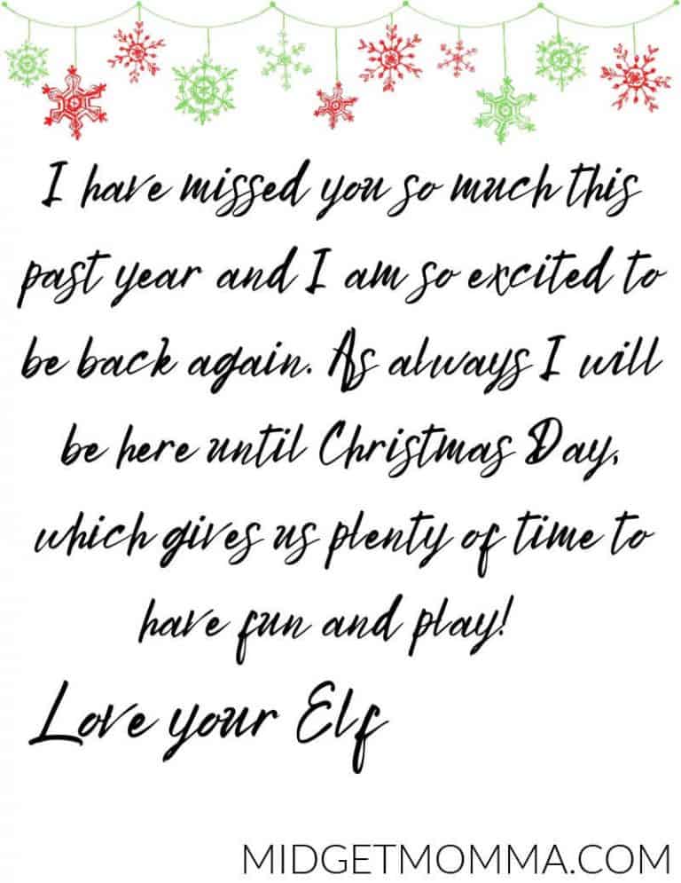 7 Awesome Elf on the Shelf "I'm Back" Letter Printables • MidgetMomma