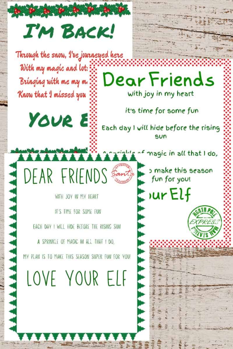 20 FREE I'm Back Elf on the Shelf Arrival Letter Printables