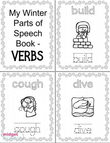 Winter Themed Parts Of Speech Worksheets Printable • MidgetMomma