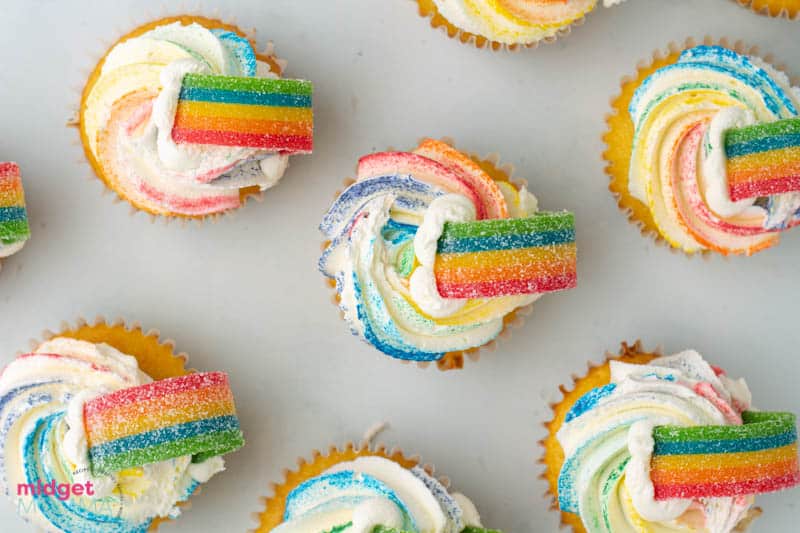 Rainbow Cupcakes - St. Patrick's Day Cupcake Recipe • MidgetMomma