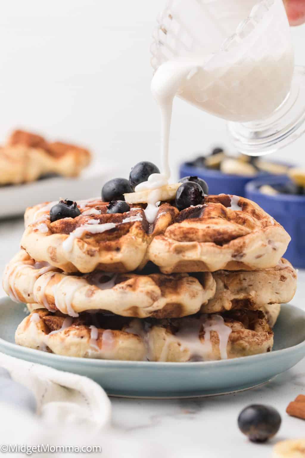 Cinnamon Roll Waffles that are Quick & Easy! Only Takes 5 Minutes!