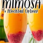 Raspberry Mimosas Recipe (+ Mocktail Recipe) • MidgetMomma
