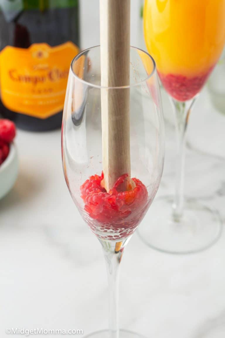 Raspberry Mimosas Recipe (+ Mocktail Recipe) • MidgetMomma
