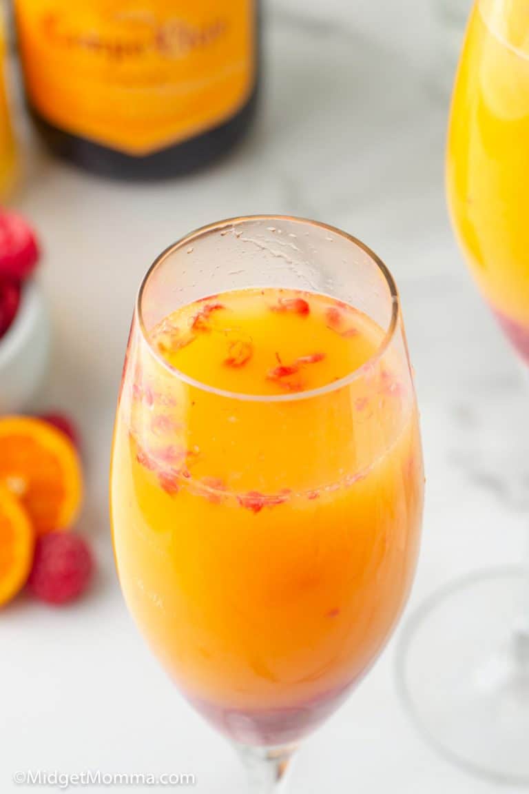 Raspberry Mimosas Recipe (+ Mocktail Recipe) • MidgetMomma