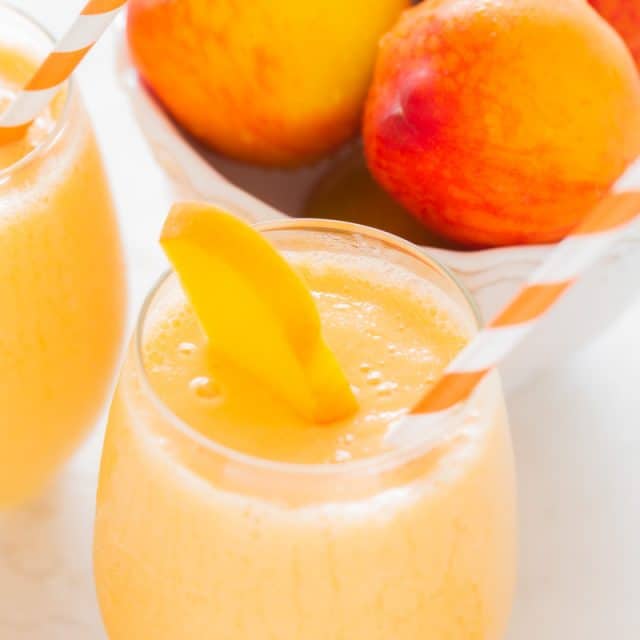 Peach Mango Smoothie Recipe • MidgetMomma