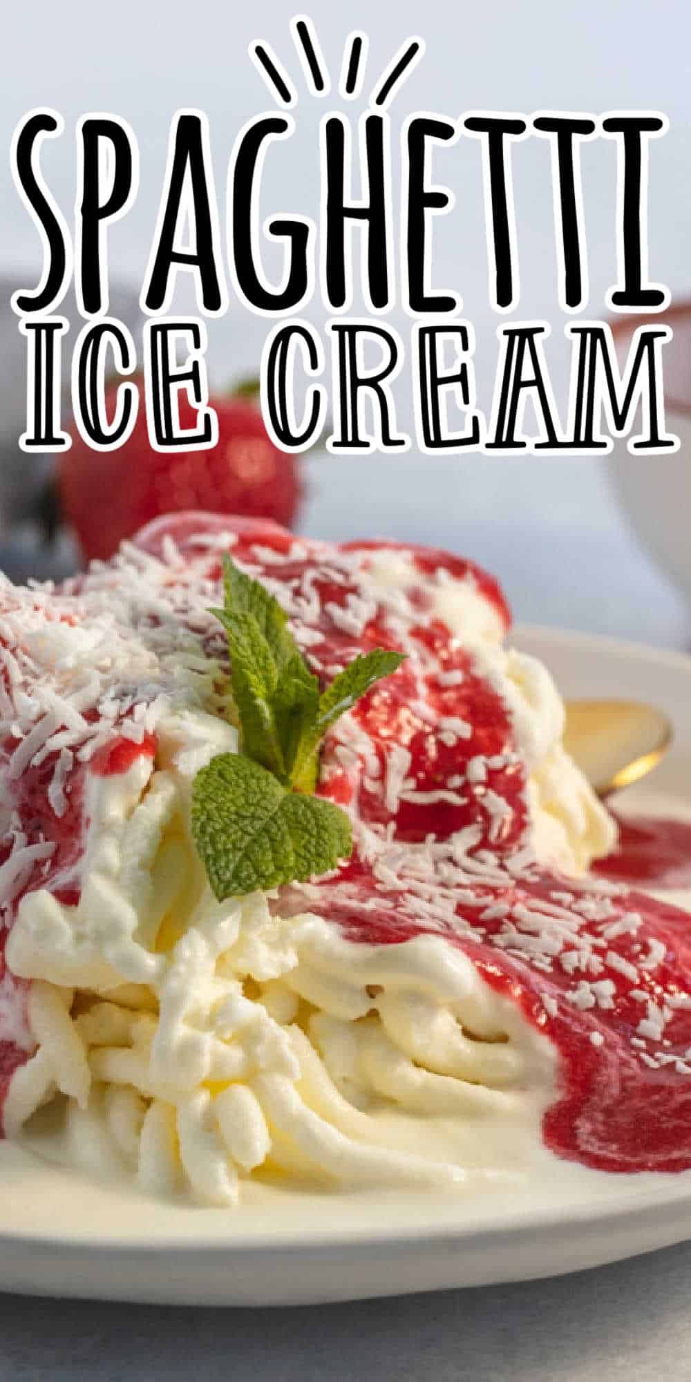 Spaghetti Ice Cream With Homemade Strawberry Sauce (Spaghettieis)