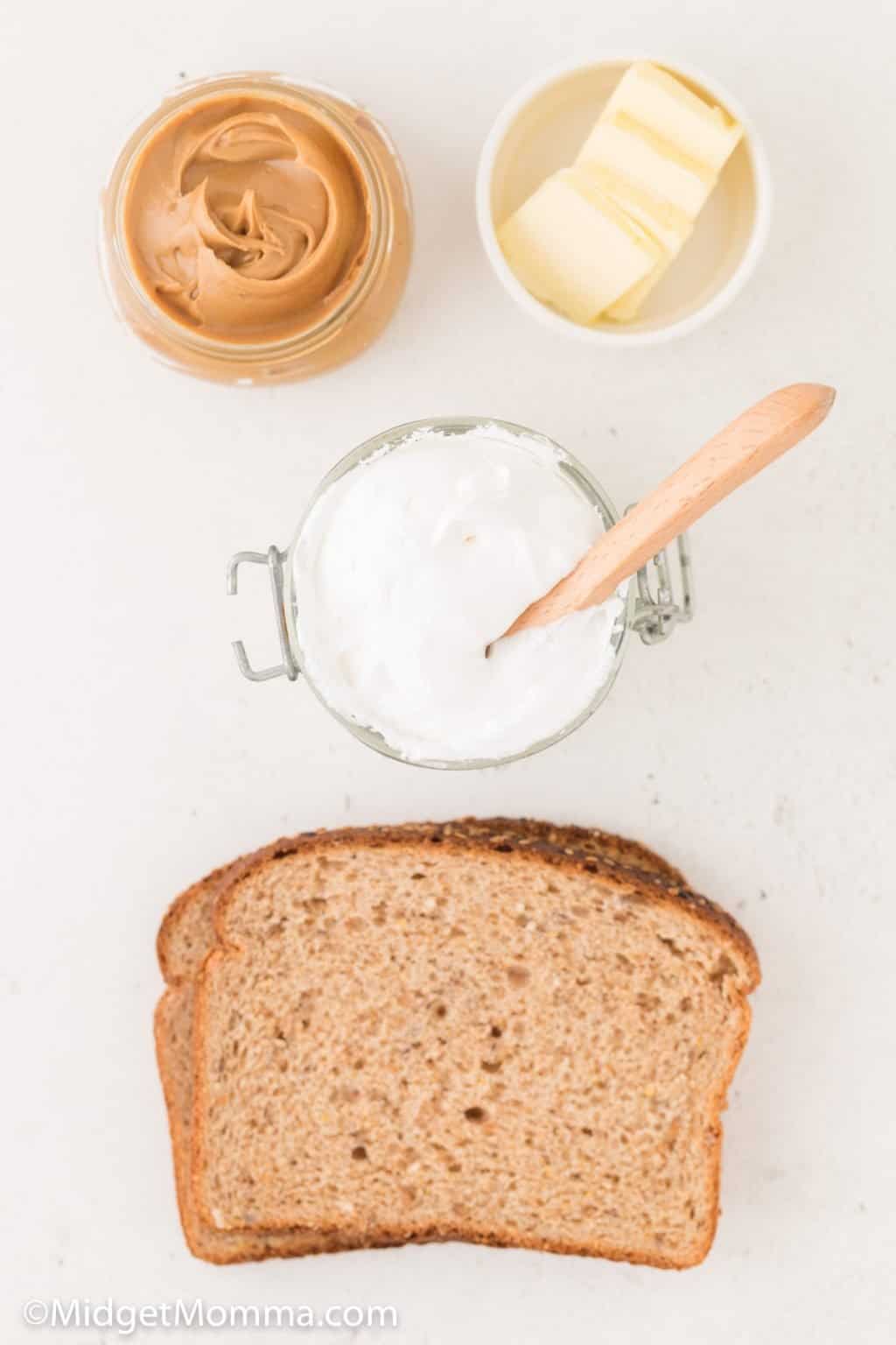 Fluffernutter Sandwich - Peanut Butter and Marshmallow Fluff Sandwich